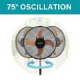 Brentwood 3 Speed Whisper Quiet Oscillating 12 Inch Pedestal Fan, Black ...