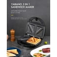 Yabano Portable Sandwich Maker 3 in 1 Waffle Electric Waffle Maker, Non ...