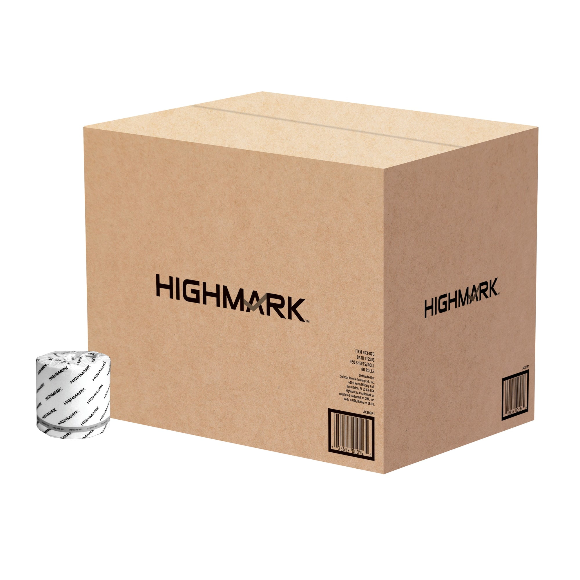 Highmark® 2-Ply Bathroom Tissue, 100% Recycled, White, 550 Sheets Per ...