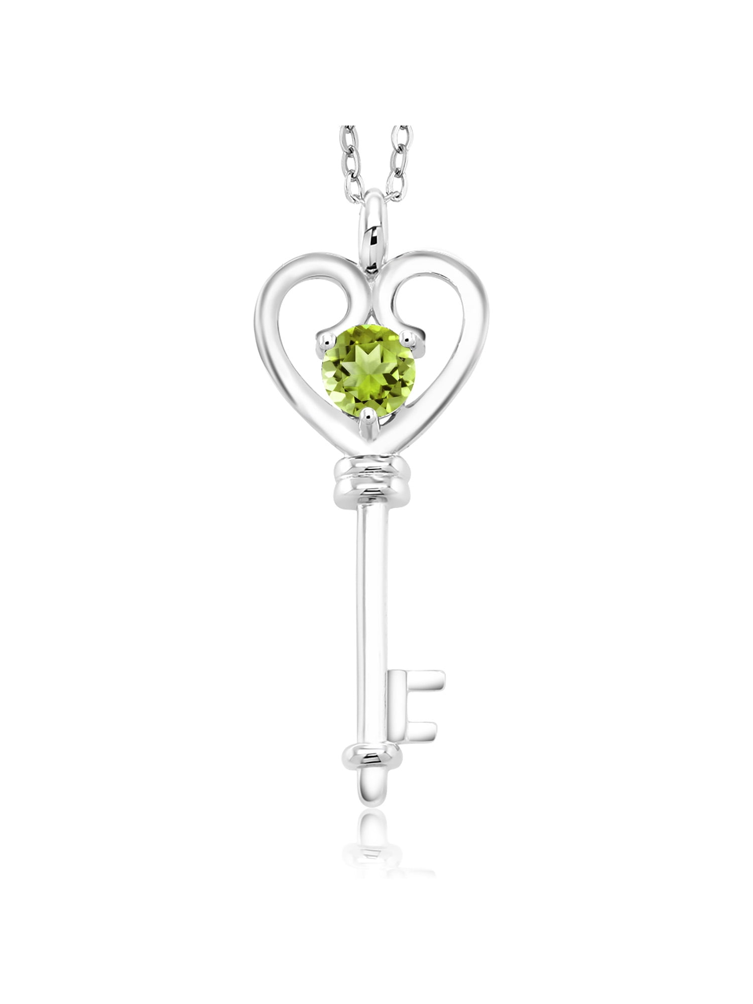 Gem Stone King 925 Sterling Silver Green Peridot Gemstone Birthstone ...