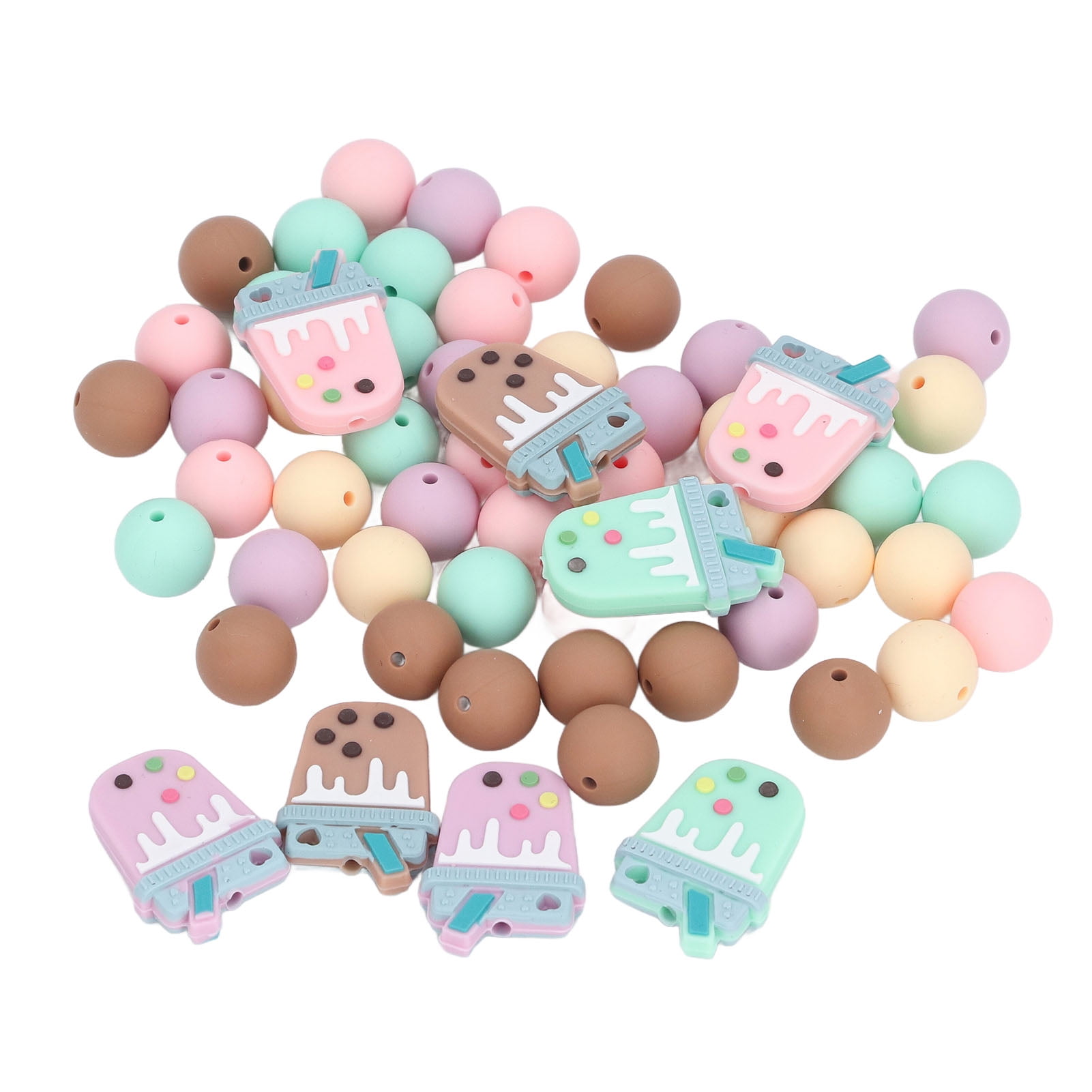 Click here for Zaqw Silicone Beads  58pcs Cute Bright Colors Wash... prices