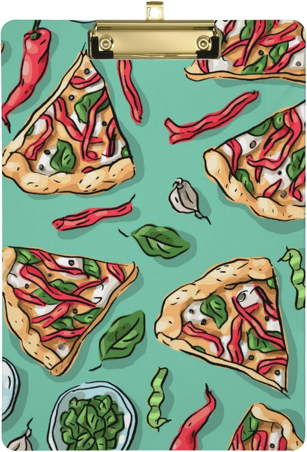 FMSHPON Pizza Slices Peppers Clipboard Hardboard Wood Nursing Clip ...