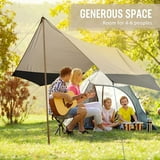 VILLEY Waterproof Portable Tarp, 13x11.5ft Multifunctional Heptagonal ...