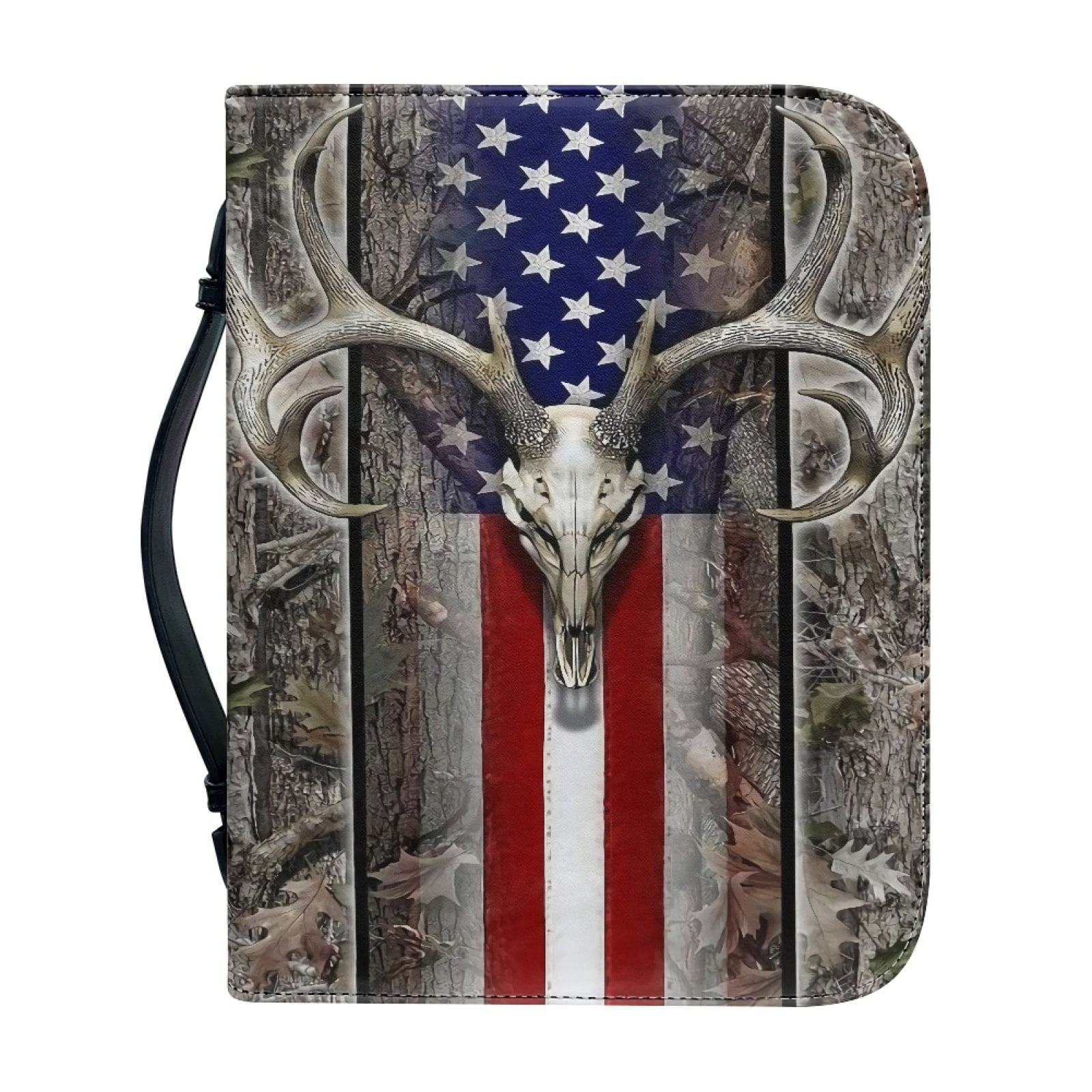 Xoenoiee Hunting Camo Antler US Flag Pattern Bible Covers for Women Men ...