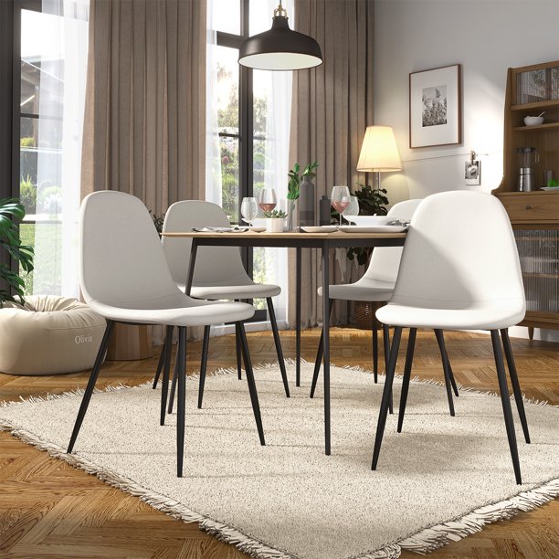 Homy Casa Dining Chair Set of 4 - Mid Century Modern Upholstery Side ...