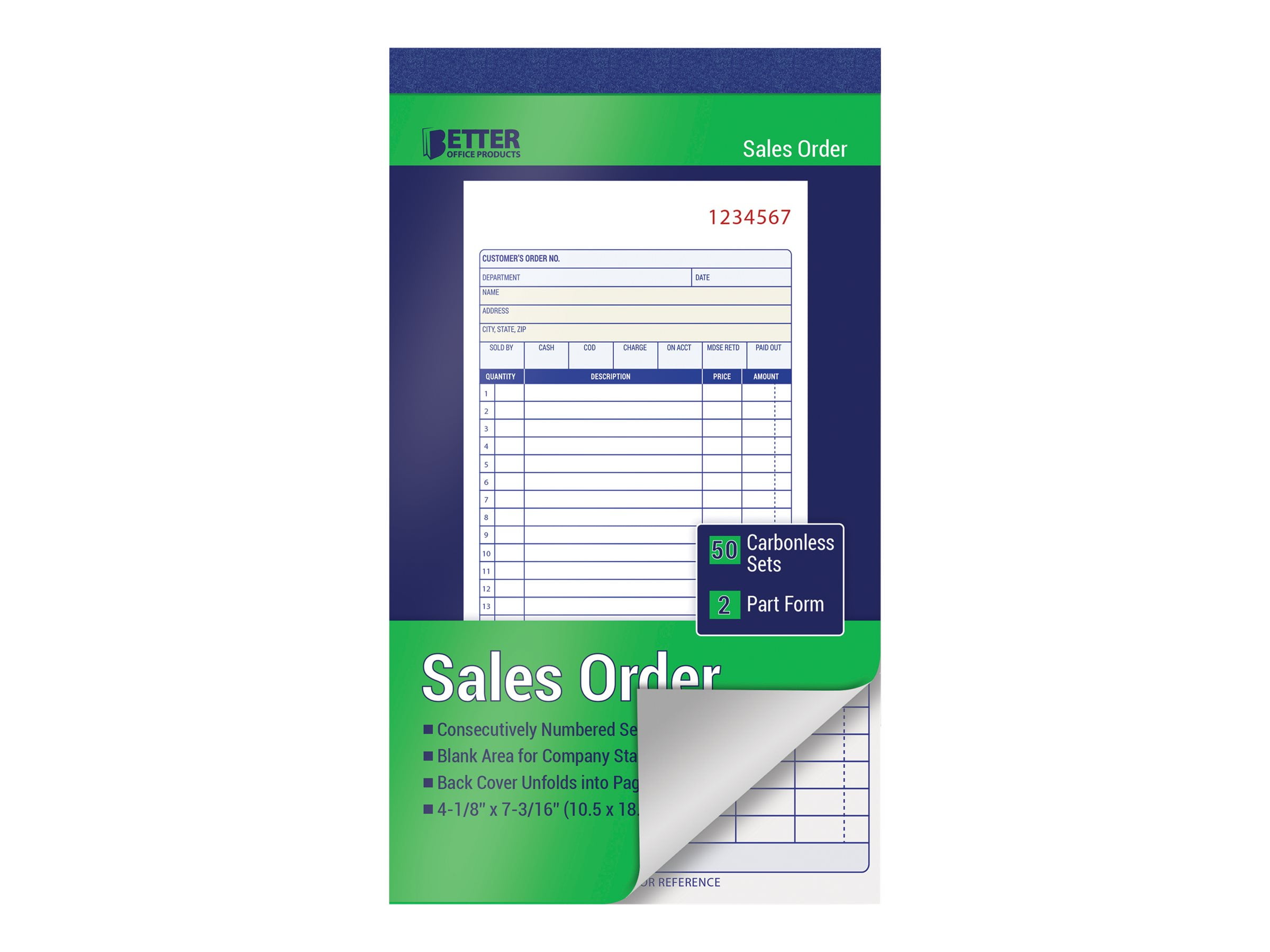 Better Office Products - Sales order book - 50 sheets - 105 x 183 mm ...