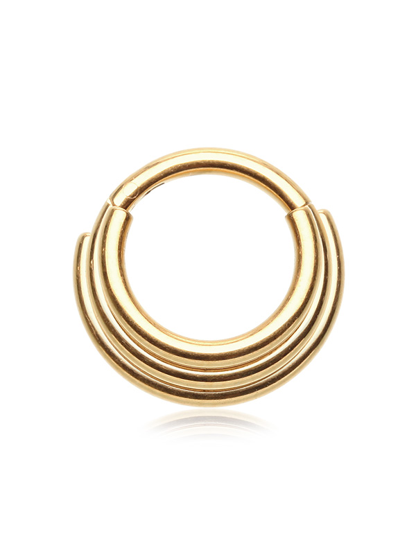 Pure24K Implant Grade Titanium Triple Stagger Seamless Clicker Hoop ...