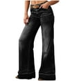 lmcalzta Womens Flare Jeans High Waisted Wide Leg Stretch Jeans Denim ...