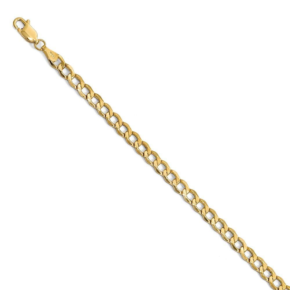 Click here for Leslies 14k Yellow Gold 4.3mm Semisolid Curb Link... prices