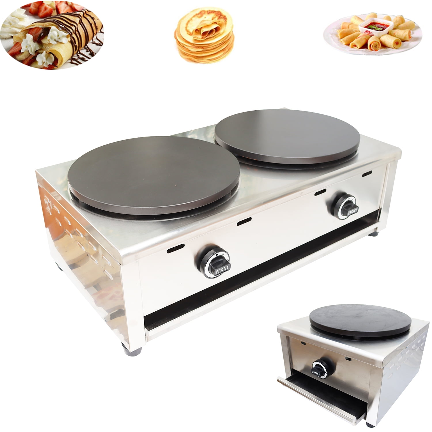 INTBUYING Crepes Maker Natural Gas Pancake Griddle Machine 2000PA ...