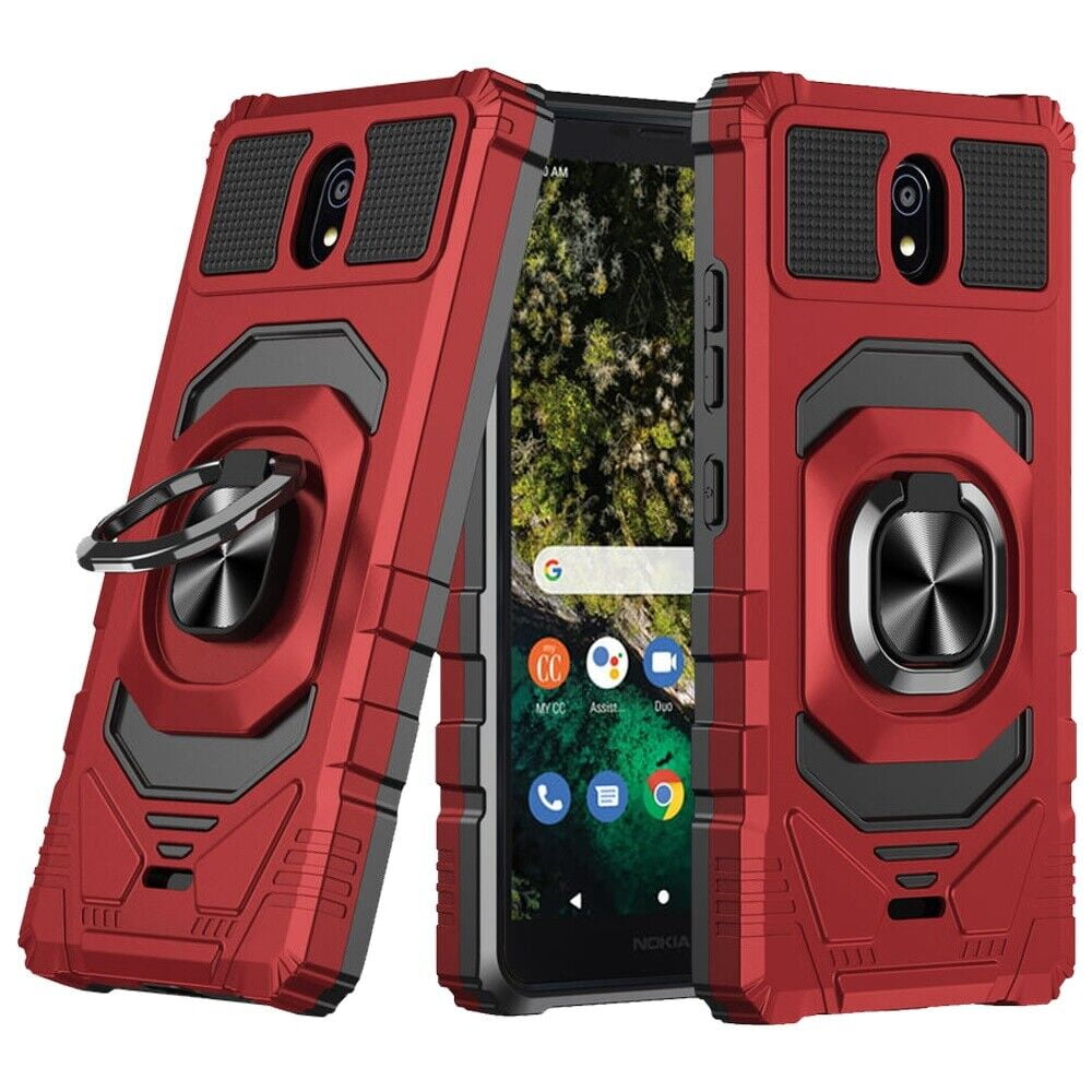 Kaleidio Case For Nokia C100 [Robotic Hybrid] Rugged Shockproof [Ring ...
