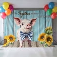 Farms Cute Pigs Photography Backdrop 10x8FT, Sunflower Blue Wood ...