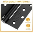 3-piece self-closing door hinge set, 4-inch, matte black spring-loaded ...