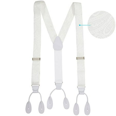 Hold'Em 100% Silk Suspenders For Men Y - Back Fancy Solid Button End ...