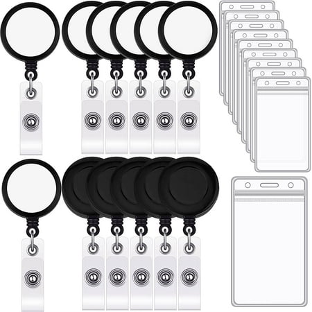 72 Pieces Sublimation Retractable Badge Holder with Clip, Including 36 ...