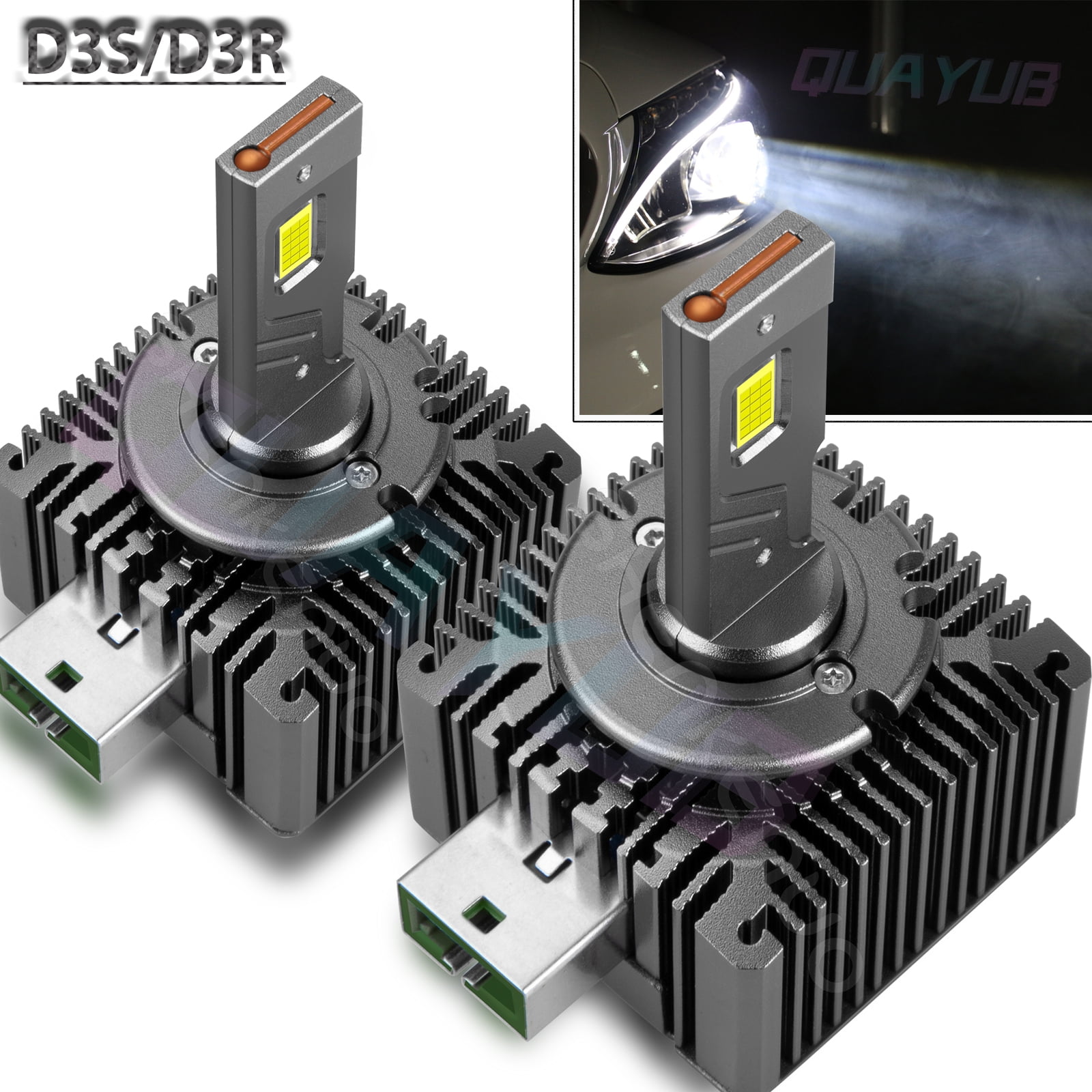 2X D3S D3R LED Headlight Bulbs 70W 6500K White Replace HID Xenon Conversion Kit - Walmart.com