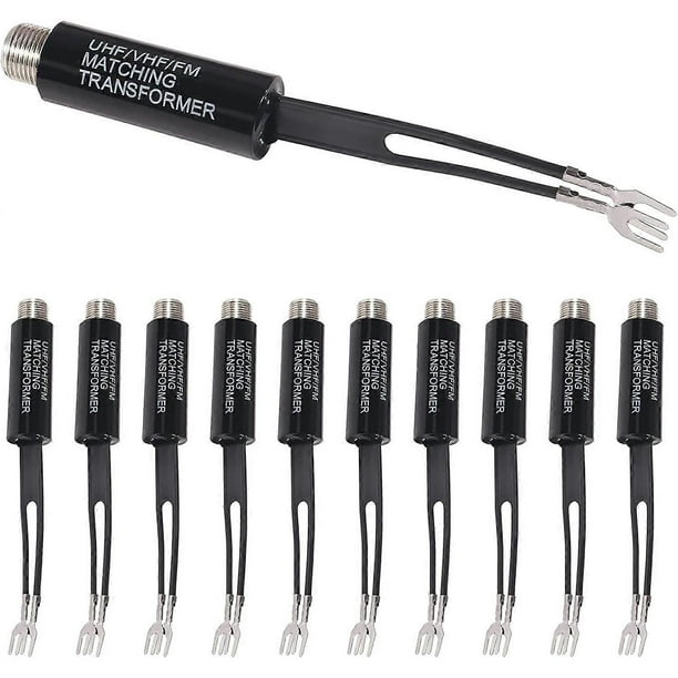 10pcs 75 Ohm to 300 Ohm UHF/VHF/FM Matching Transformer Converter ...