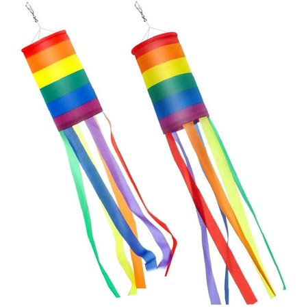 Rainbow Windsock, 2PCS Outdoor Hanging Rainbow Wind Measurement Bag ...