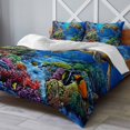4 Piece Duvet Cover Set Cal king, Sea Turtle Fish Coral Soft Breathable ...