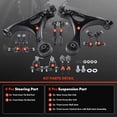 A-Premium 12Pcs Suspension Kit Front Lower Control Arm Ball Joint Tie ...