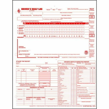 Daily Log Book 5-Pack(155 Forms) for Truckers, 2-In-1 with Detailed ...