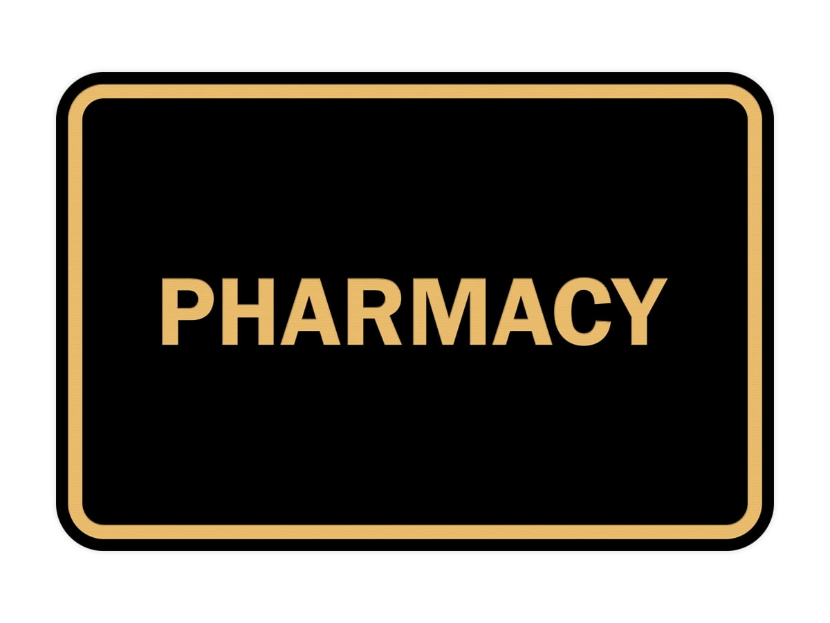 Classic Framed Pharmacy Sign (Black Gold) - Large - Walmart.com