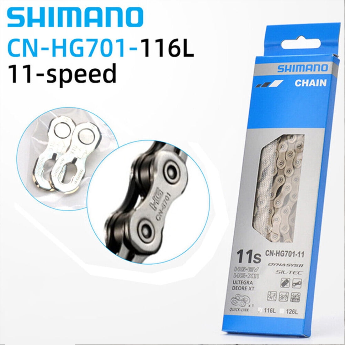 Shimano CN-HG701 11 Speed Chain Ultegra/Deore XT MTB Road E-Bike Chain 116 Links - Walmart.com
