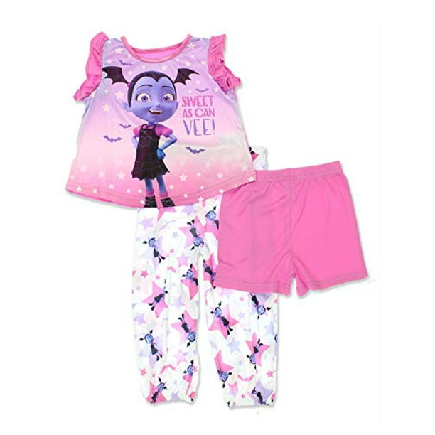 Vampirina Toddler Girl s Ruffle Sleeve 3-piece Pajama Set 2T, White ...
