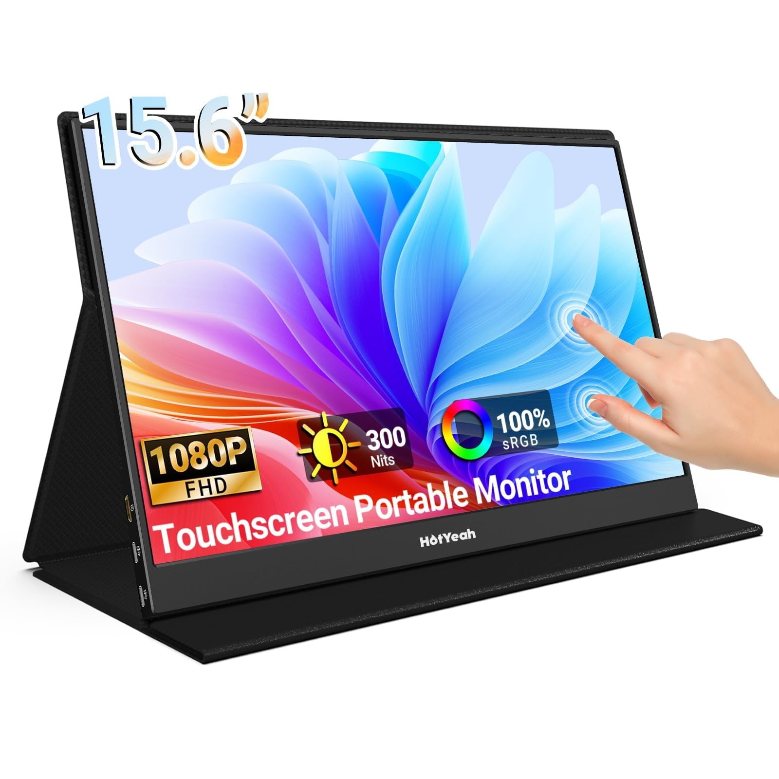 HotYeah Touch Screen Monitor, 15.6'' 1080P 10-Point Portable Monitor ...
