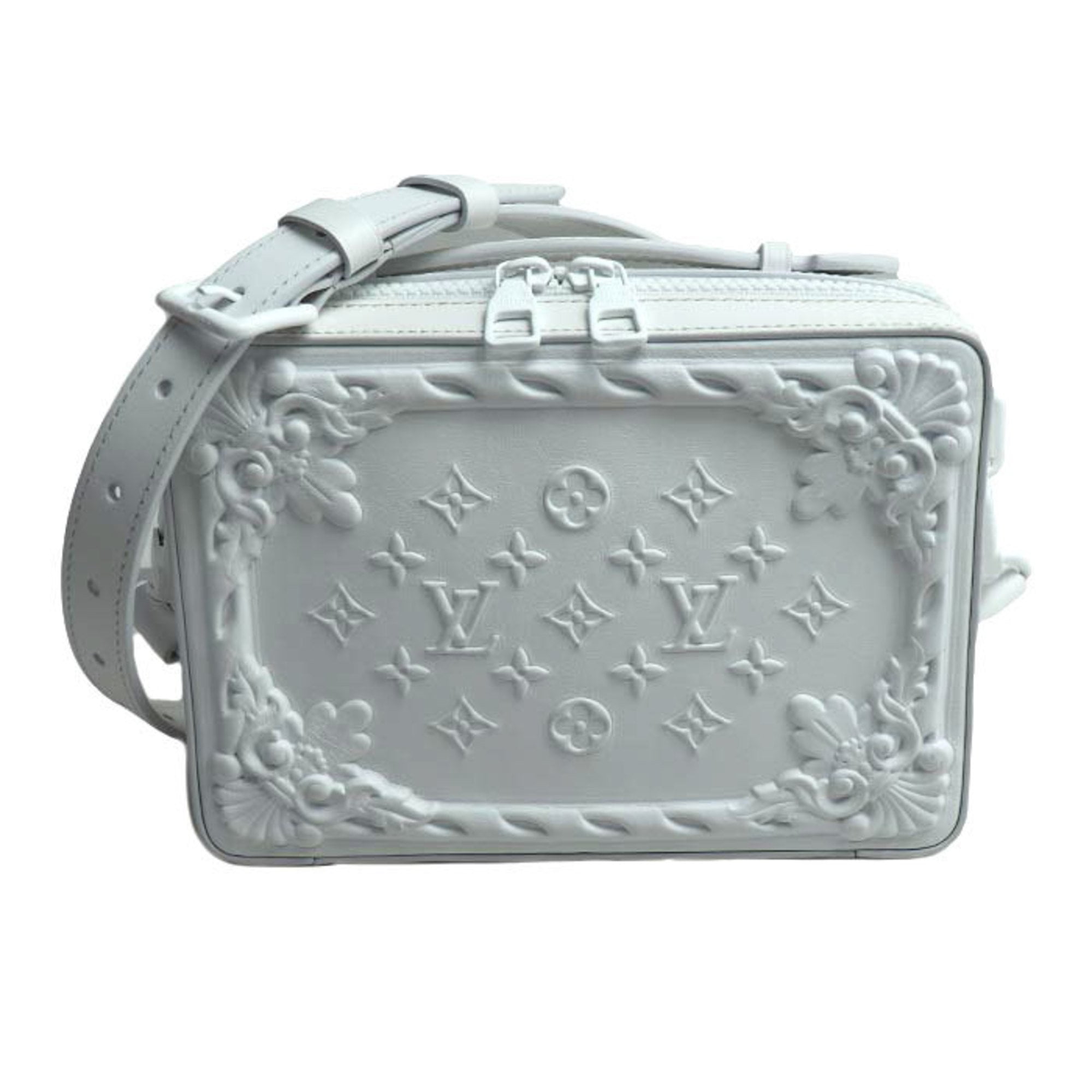 Pre-Owned LOUIS VUITTON LV Ornament Soft Trunk Shoulder Bag White ...