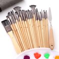 24Pcs Professional Paint Brush Artists Paintbrush Kit for Beginner ...