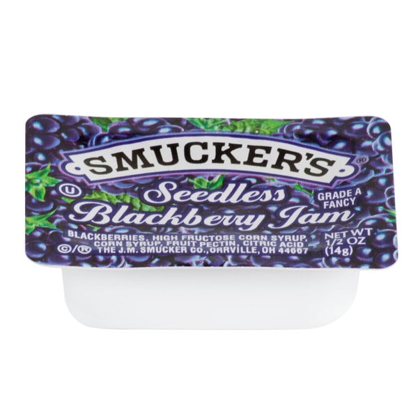 Smucker's Seedless Blackberry Jam .5 oz. Portion Cups - 200/Case ...