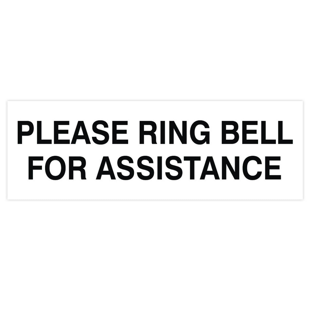 PLEASE RING BELL FOR ASSISTANCE Sign - White - Small - Walmart.com
