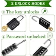 CERPXFF-2-piece combination padlock, 4-digit password lock with key, 2 types of unlocking mode ...