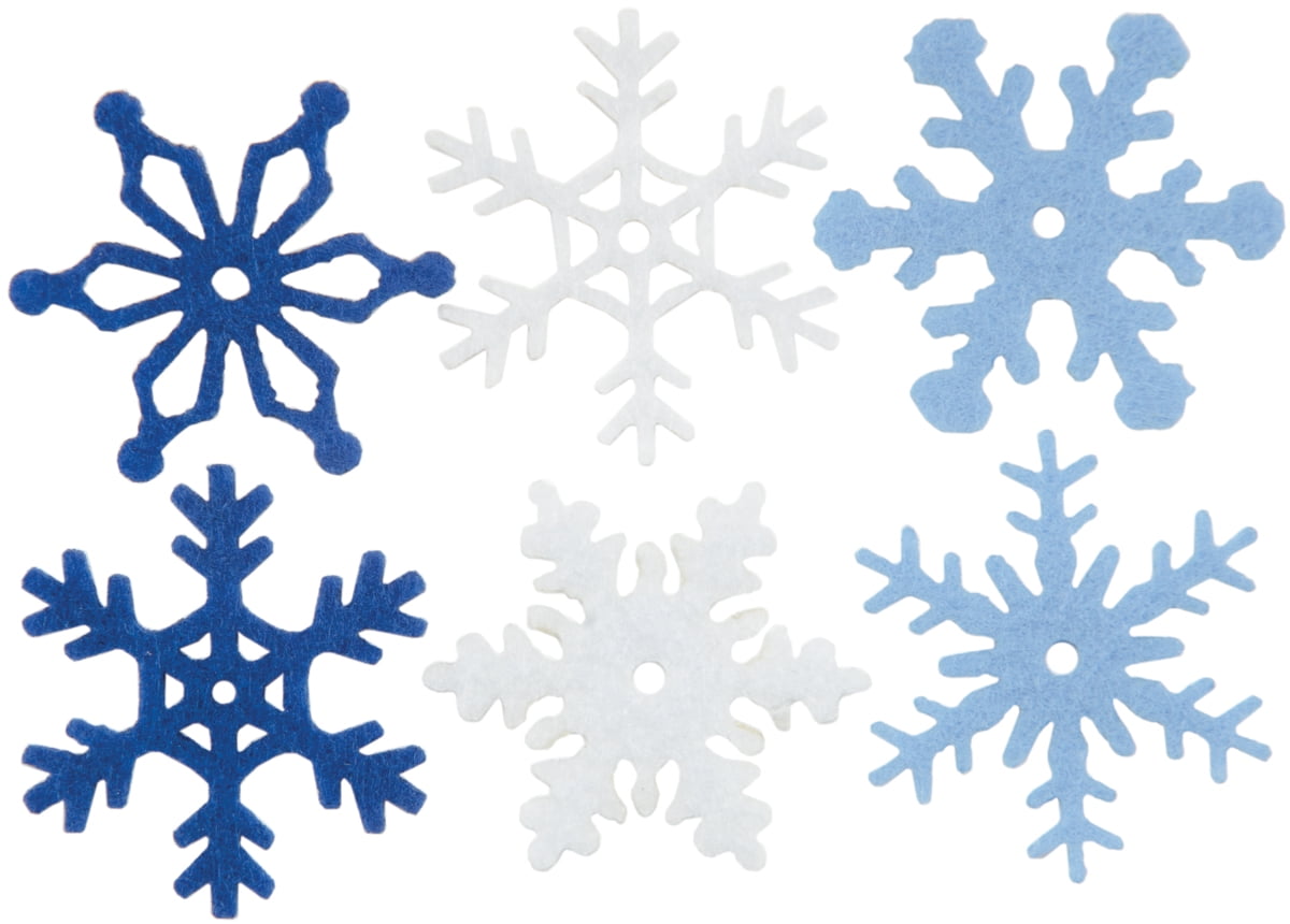 Medium Felt Snowflakes 1.25" 36/Pkg-Winter - Walmart.com