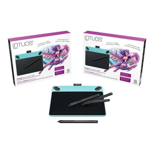Wacom Intuos COMIC Pen & Touch Tablet, Small, Blue - Walmart.com ...