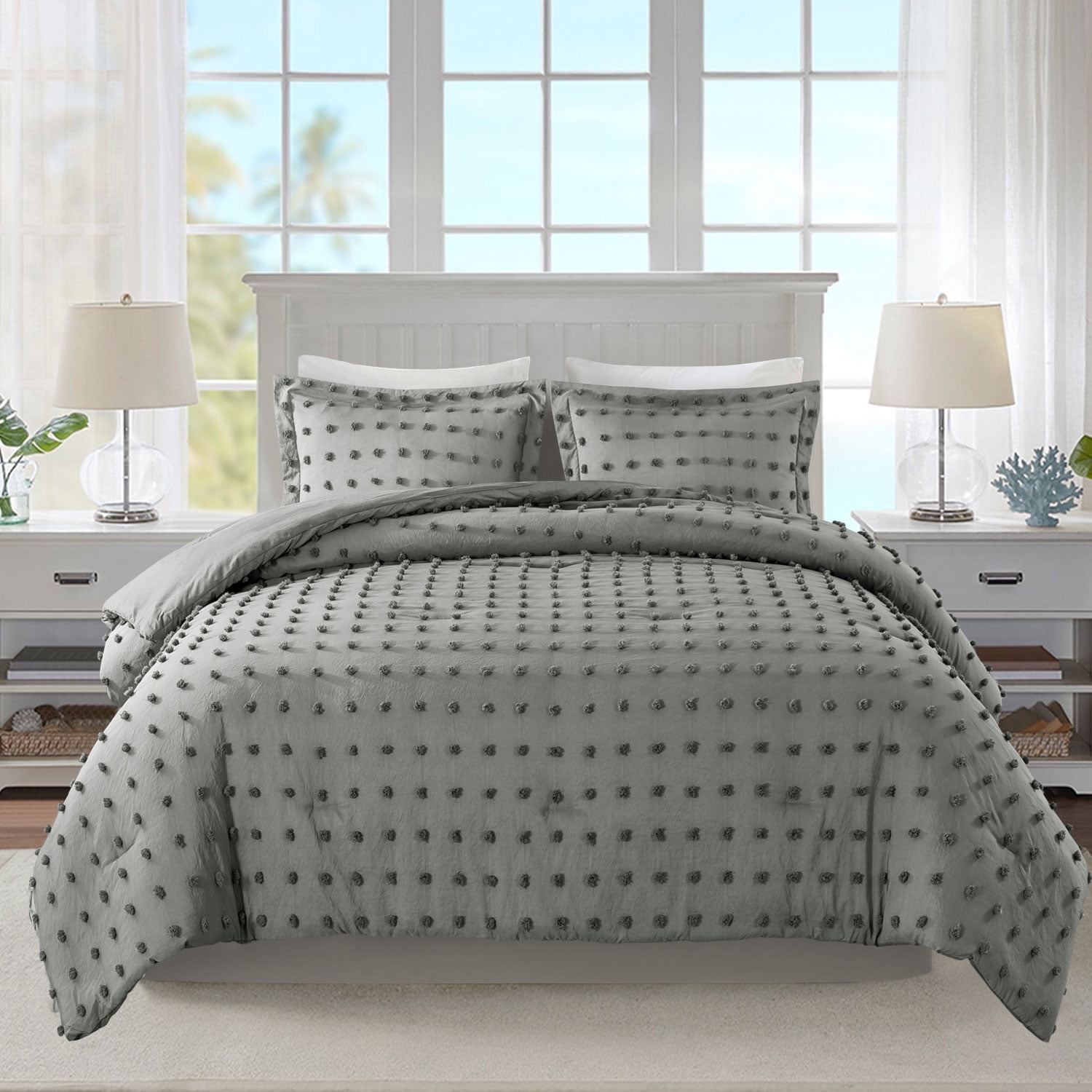 Click here for Jml Tufted Queen Comforter Set 3 Pieces  Jacquard... prices