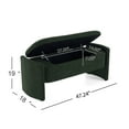 Modern Storage Ottoman Bench with Wood Frame, Boucle Fabric, Dark Green ...