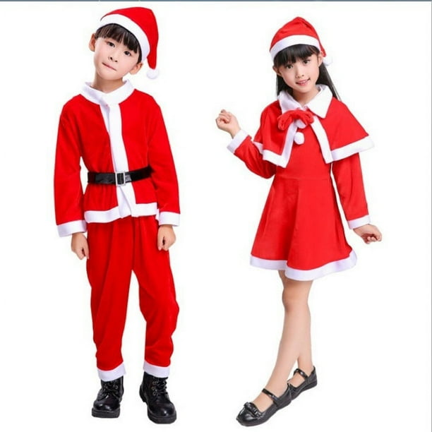 Ropa de actuación navideña roja para niños, traje de Papá Noel navideño ...