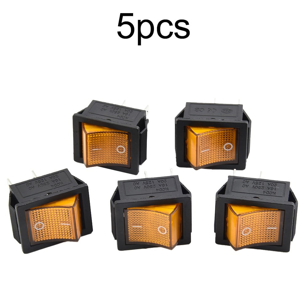5Pcs 2 Position Rectangular Rocker Switch Latching On Off Dpst 4 Pin ...