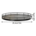 1PC Round Black Tray, Non-Slip Metal Serving Platter For Restaurant ...
