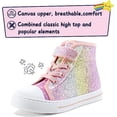 K KomForme Kushyshoo Toddler Girls High Top Walking Sneakers, Glitter ...