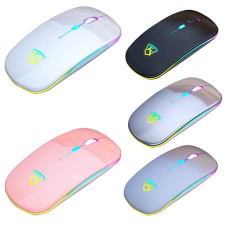 Wireless Optical Mouse USB Rechargeable LED RGB Mouse 1; 2; 3; Computer ...