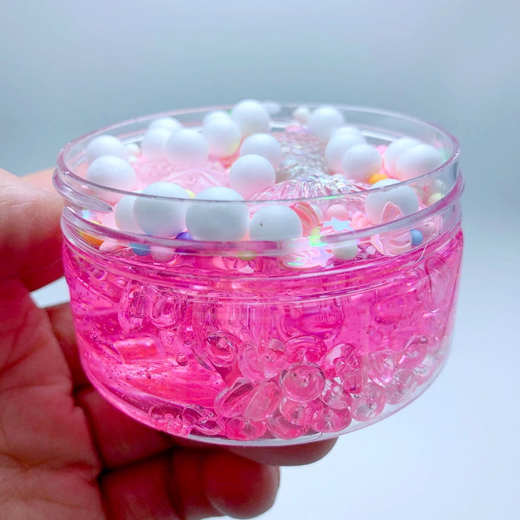 Fluffy Mud Mermaid Tail Charms Fishbowl Mermaid Bubble Bath Slime Toy ...