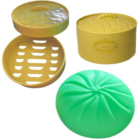 Dumpling Squishy Unzip Toy, Simulation Big Bun with Mini Steamer Stress ...