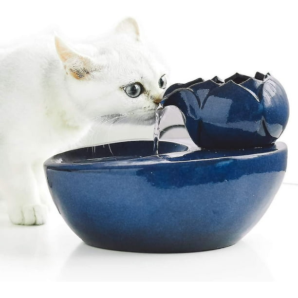 Lotus Cat Water Fountain, Automatic Ceramic Drinking Fountain For Pets ...