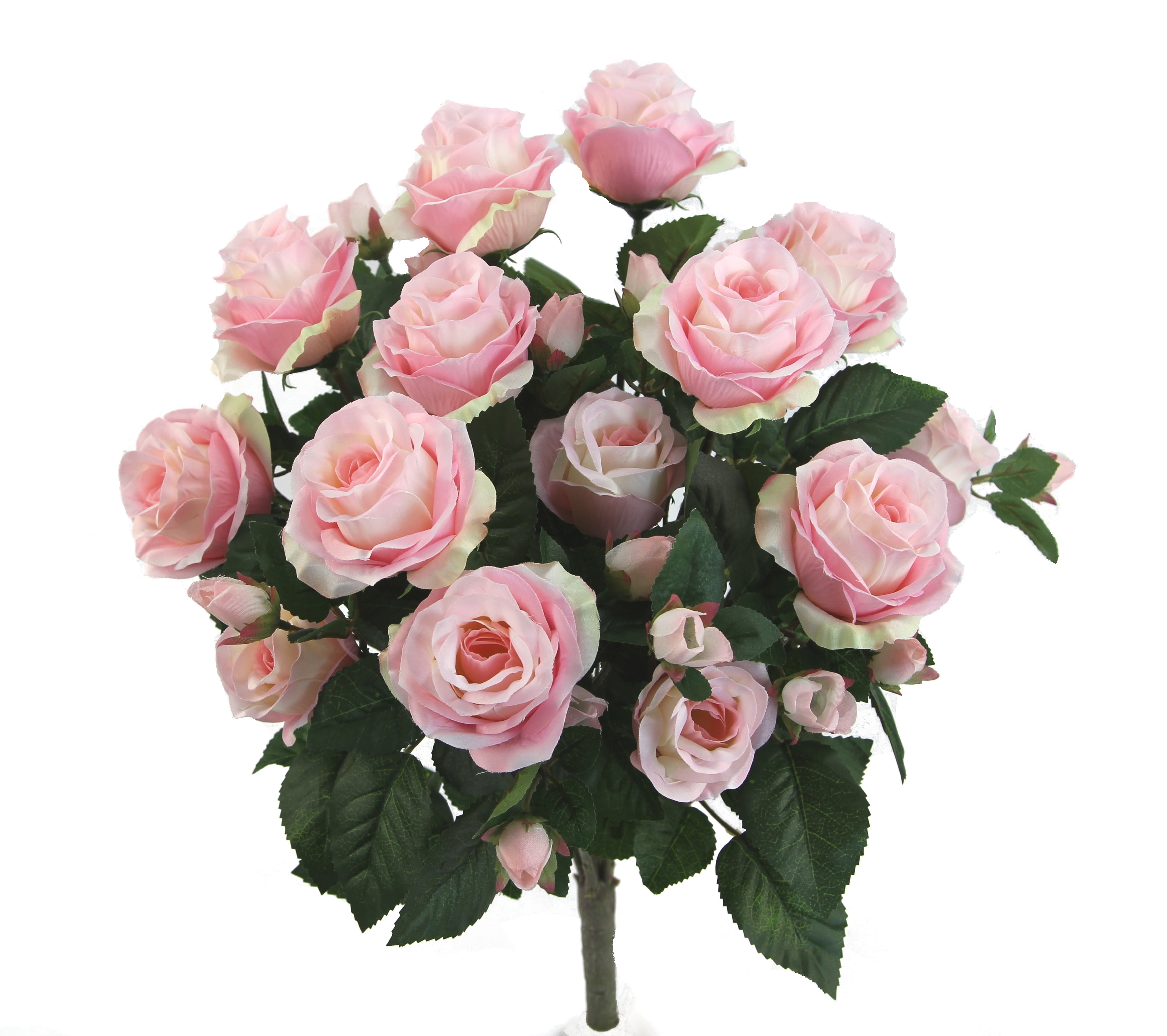 Admired By Nature 5 Stems Faux Rose and Rose Bud Flower Bush, Light ...