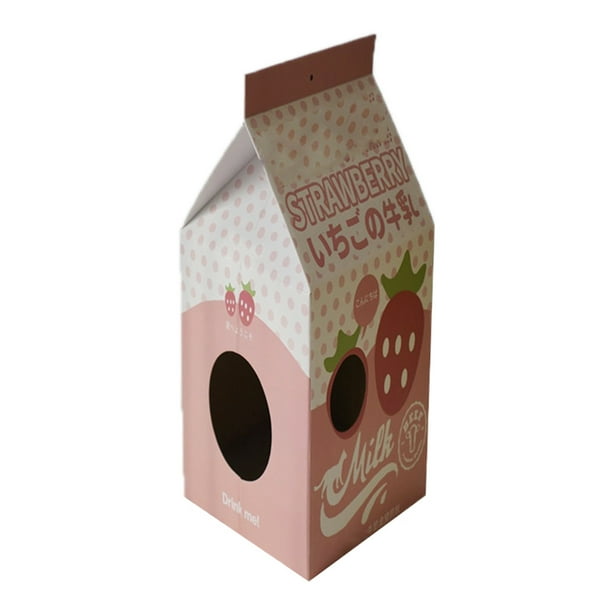 Cardboard Cat House Corrugated Paper Milk Box Shape Cat Scratching ...