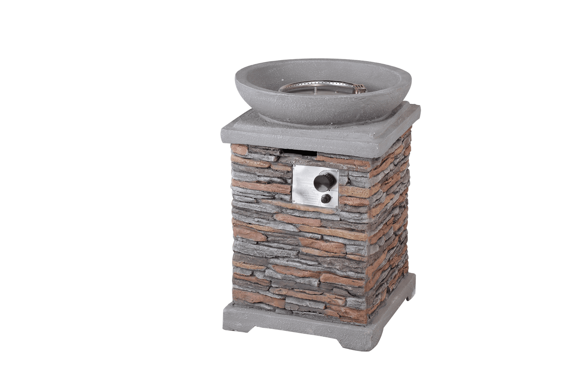 Claire and Barry Outdoor Propane Fire Pit Column, Magnesium oxide (MGO ...