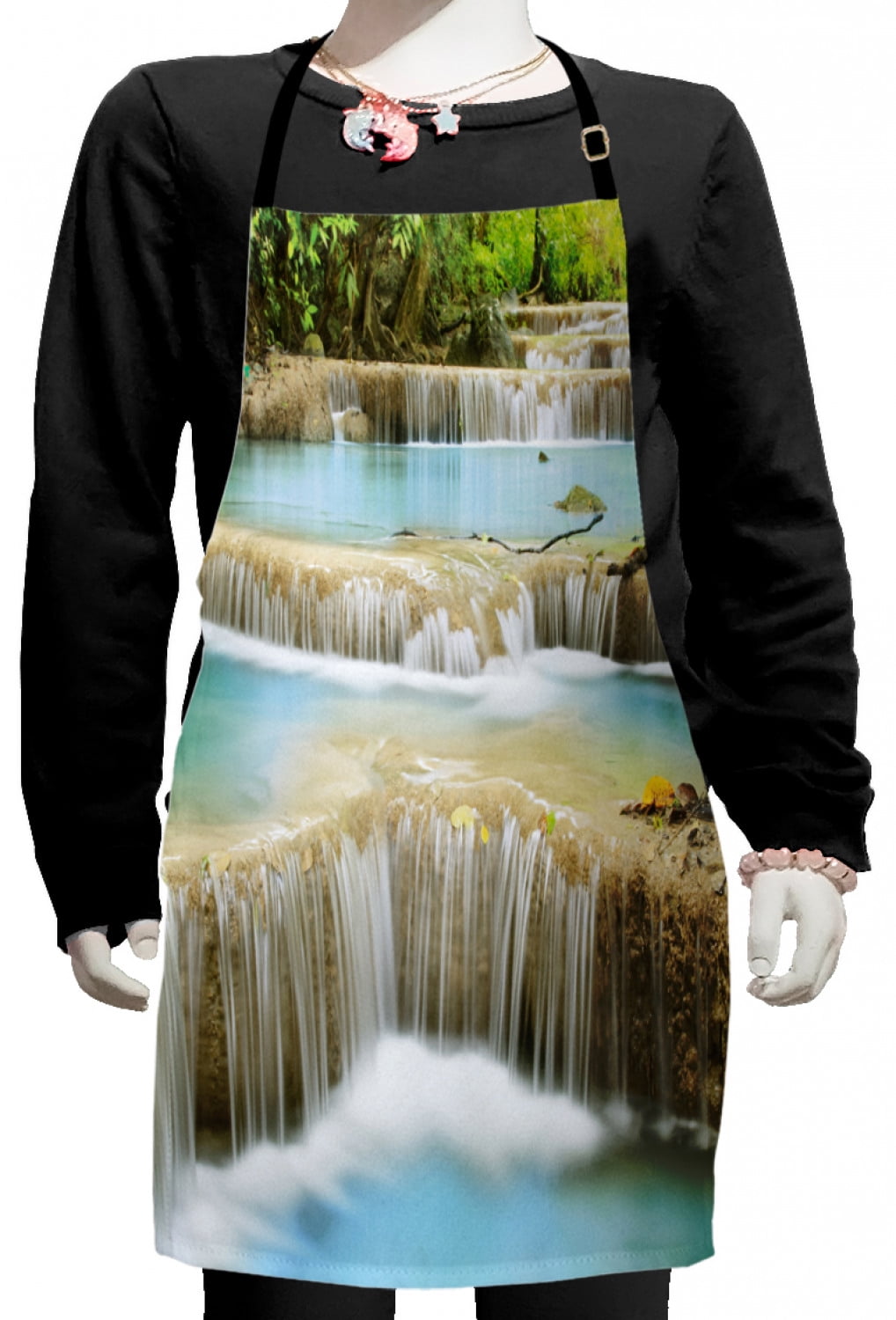 Waterfall Kids Apron, Water Falls into the Lake Through the Rock Stairs ...